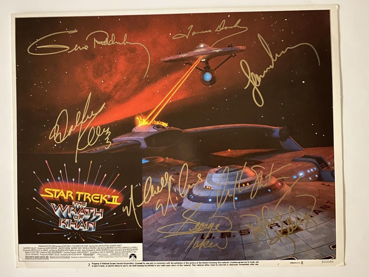 Star Trek Gene Roddenberry signed lobby card | EstateSales.org
