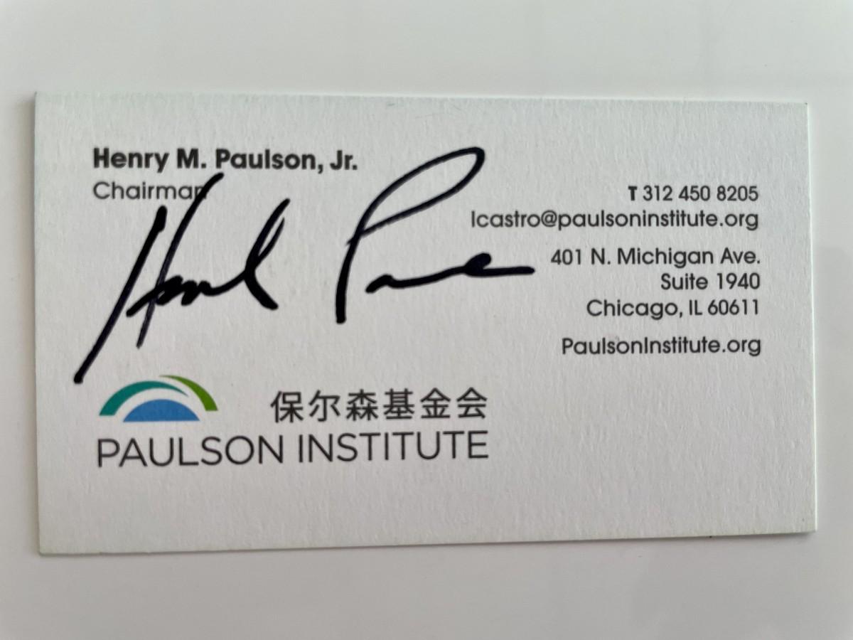 Former United States Secretary of the Treasury Henry Paulson signed ...