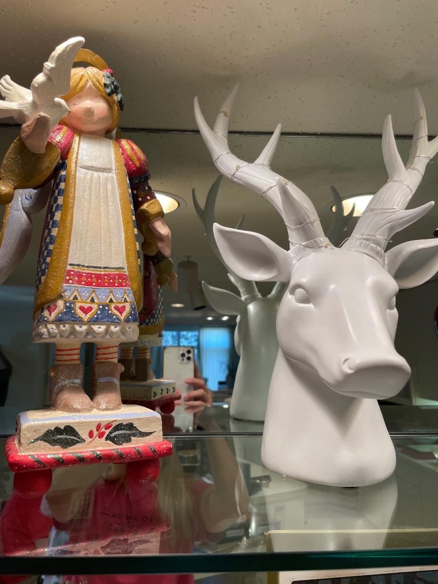 Signed House of Hatton angel and lighted antler deer | EstateSales.org