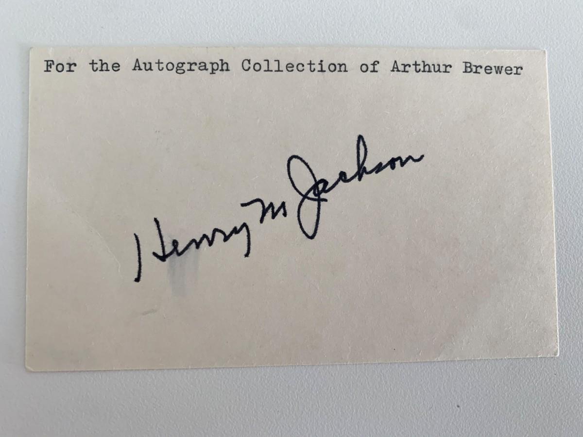 US Senator Henry M Jackson original signature | EstateSales.org