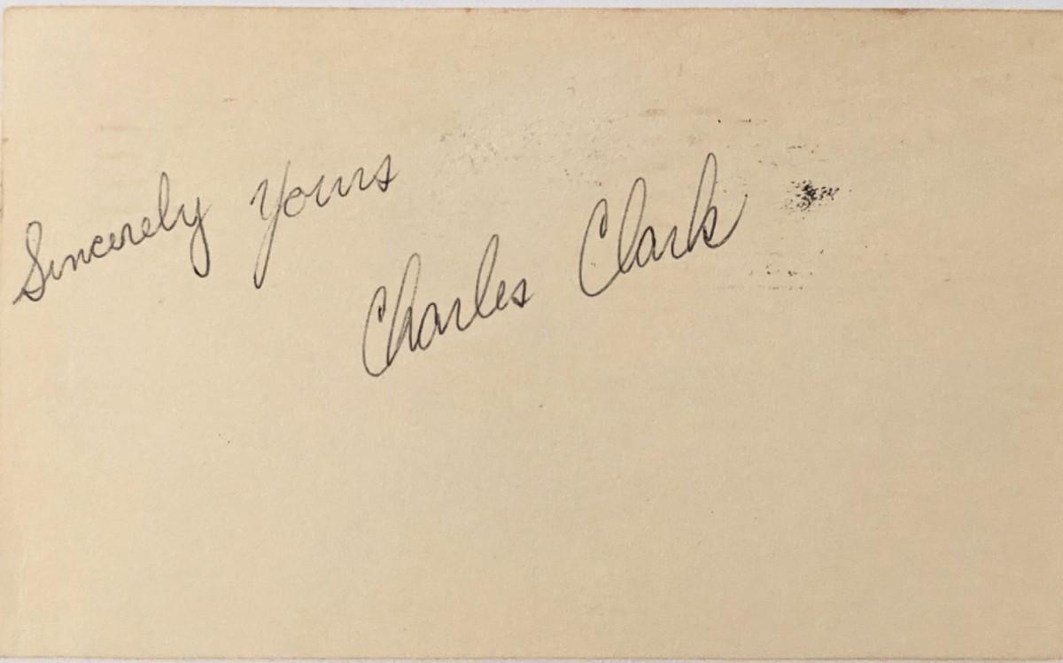 Charles Clark autograph | EstateSales.org