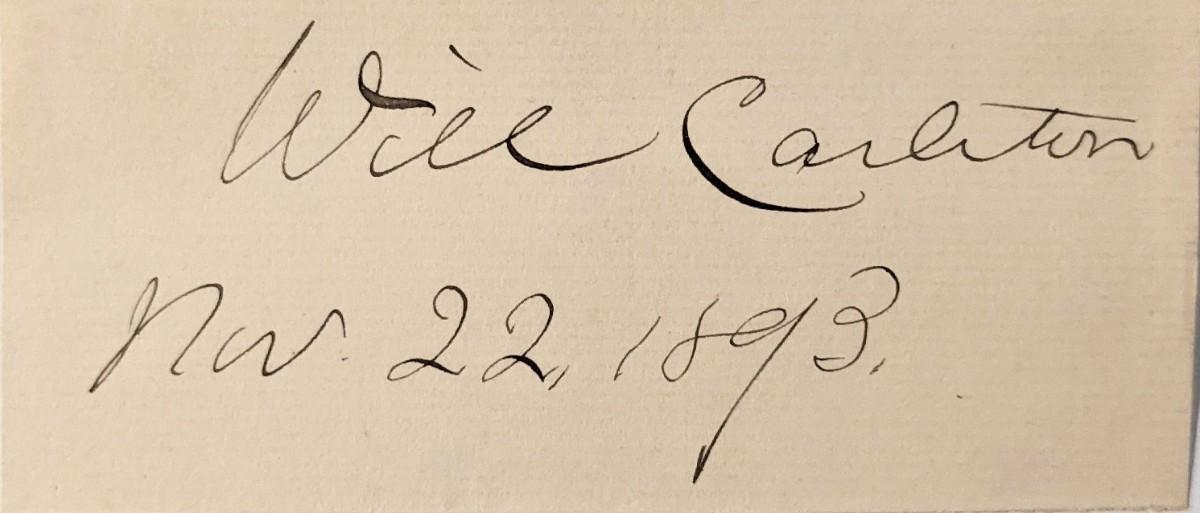 Poet William Carleton autograph | EstateSales.org