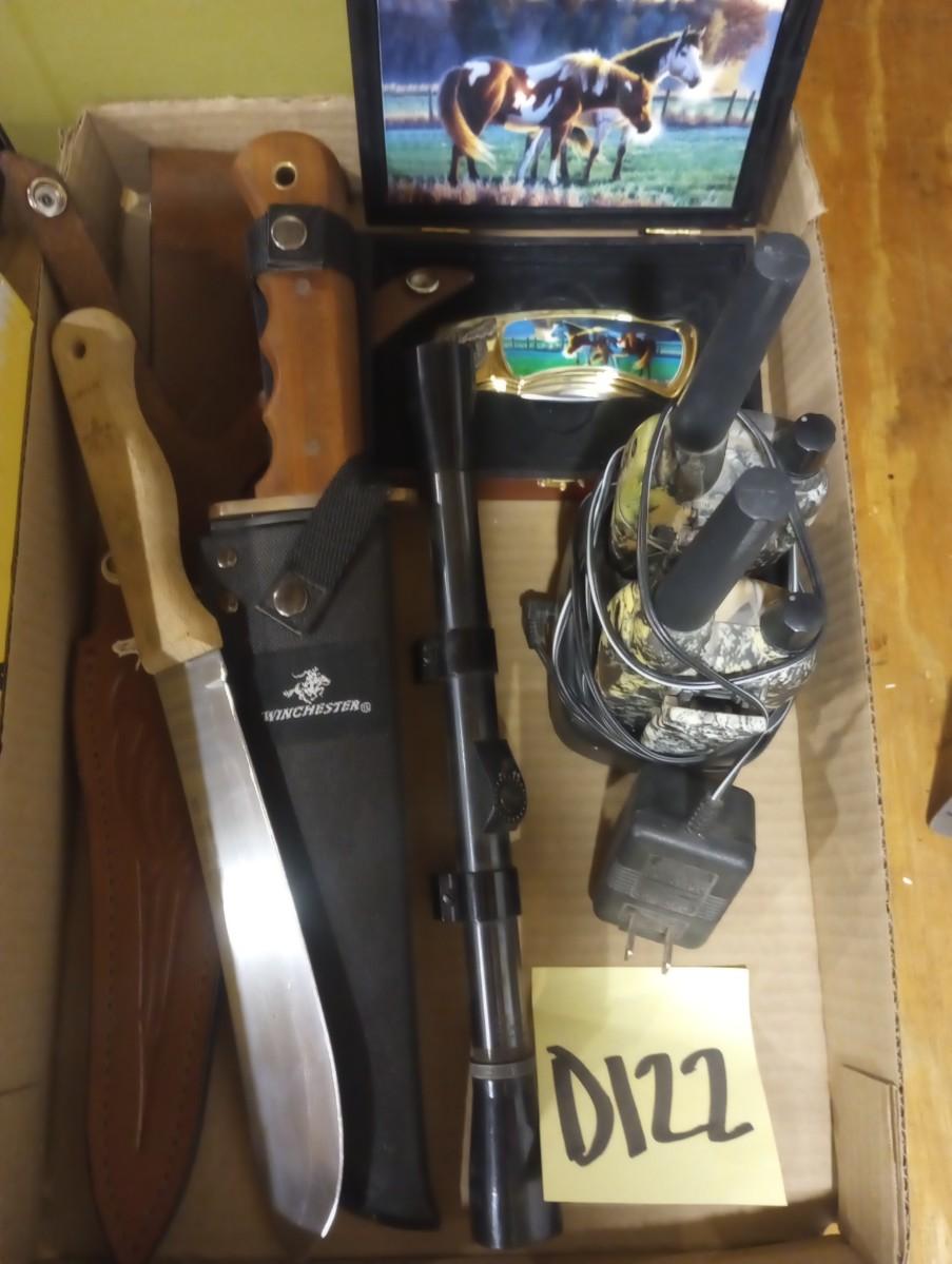 D122-Knives, scope & walkie talkies | EstateSales.org