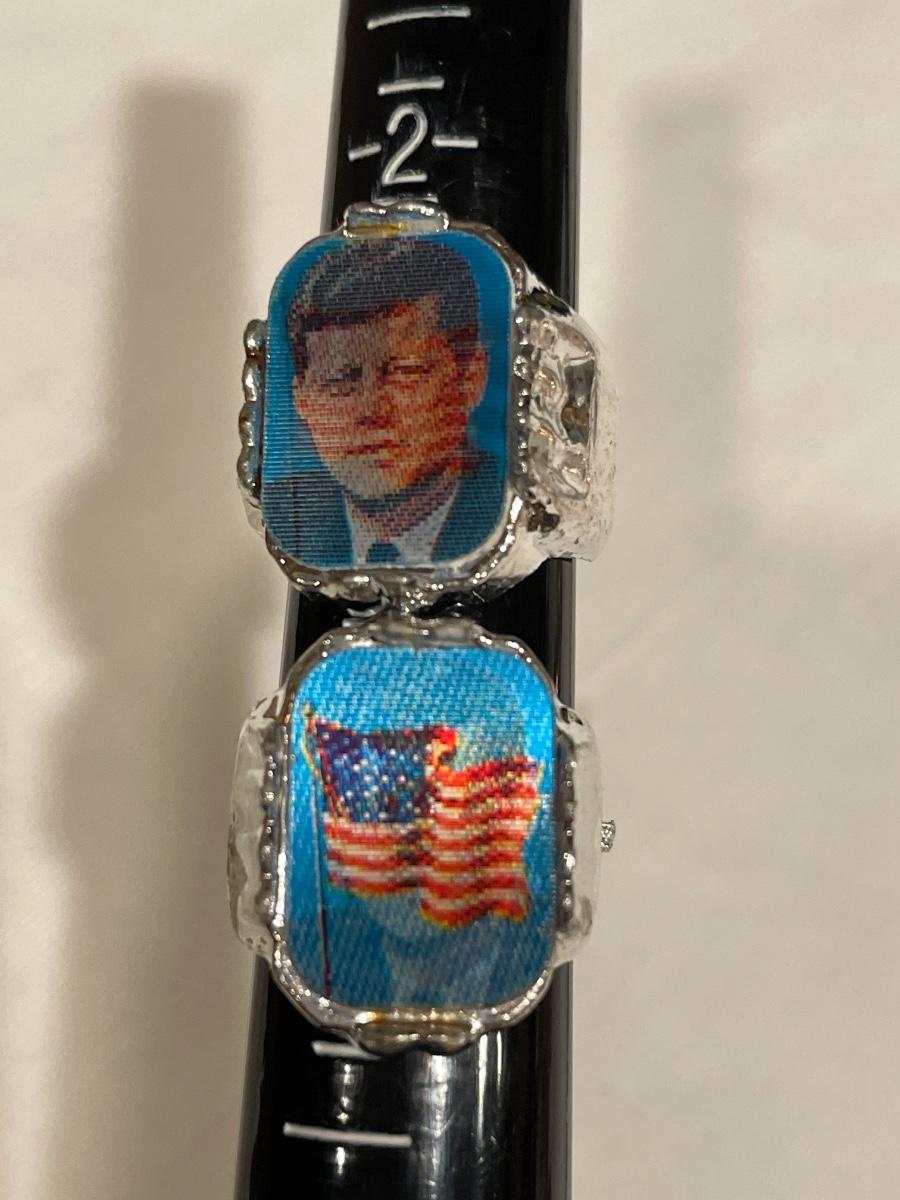 JFK/American flag Cracker Jack rings | EstateSales.org