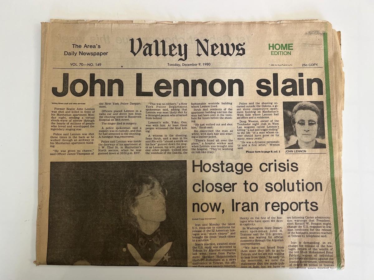 John Lennon's Slain 1980 Newspaper | EstateSales.org
