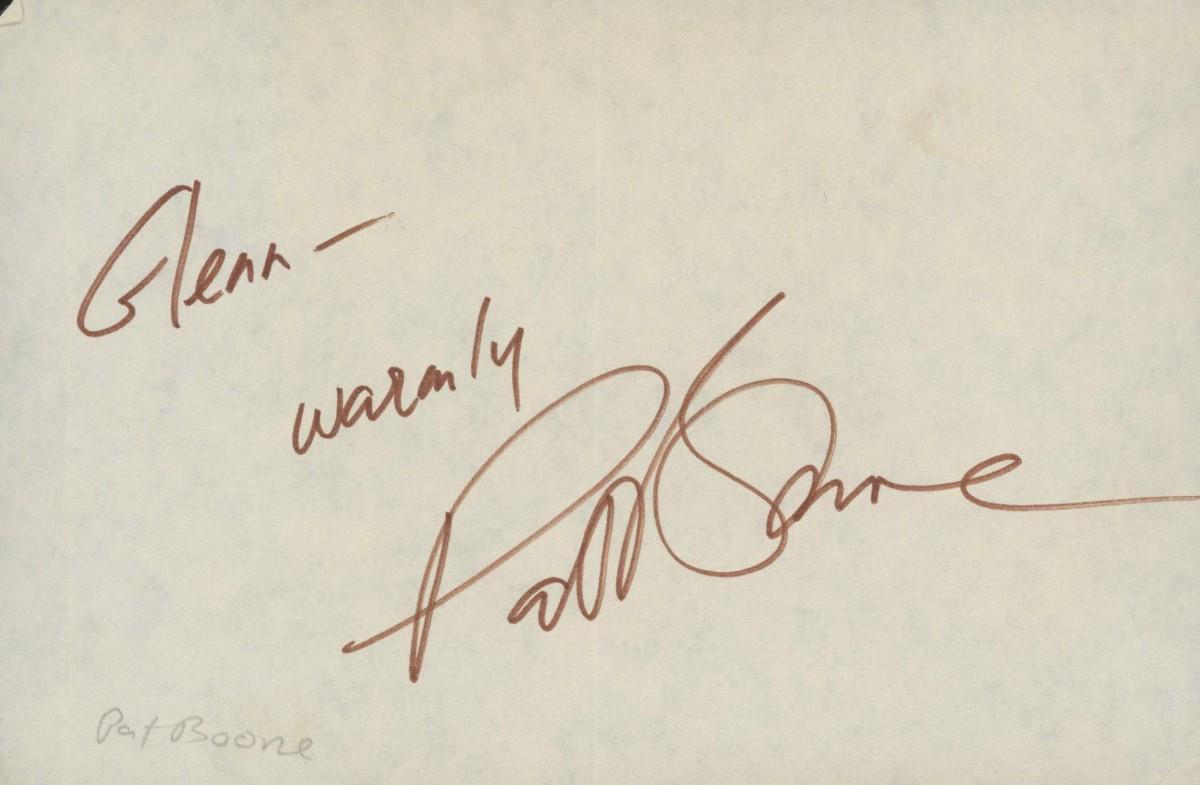 Pat Boone signed note | EstateSales.org