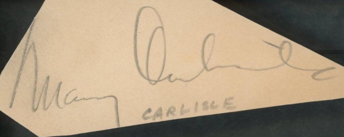 Mary Carlisle signature cut | EstateSales.org