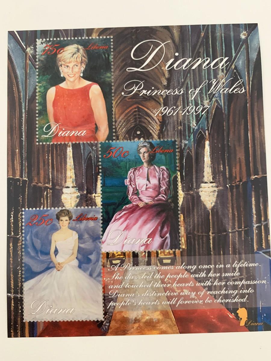 Princess Diana commemorative stamp set | EstateSales.org