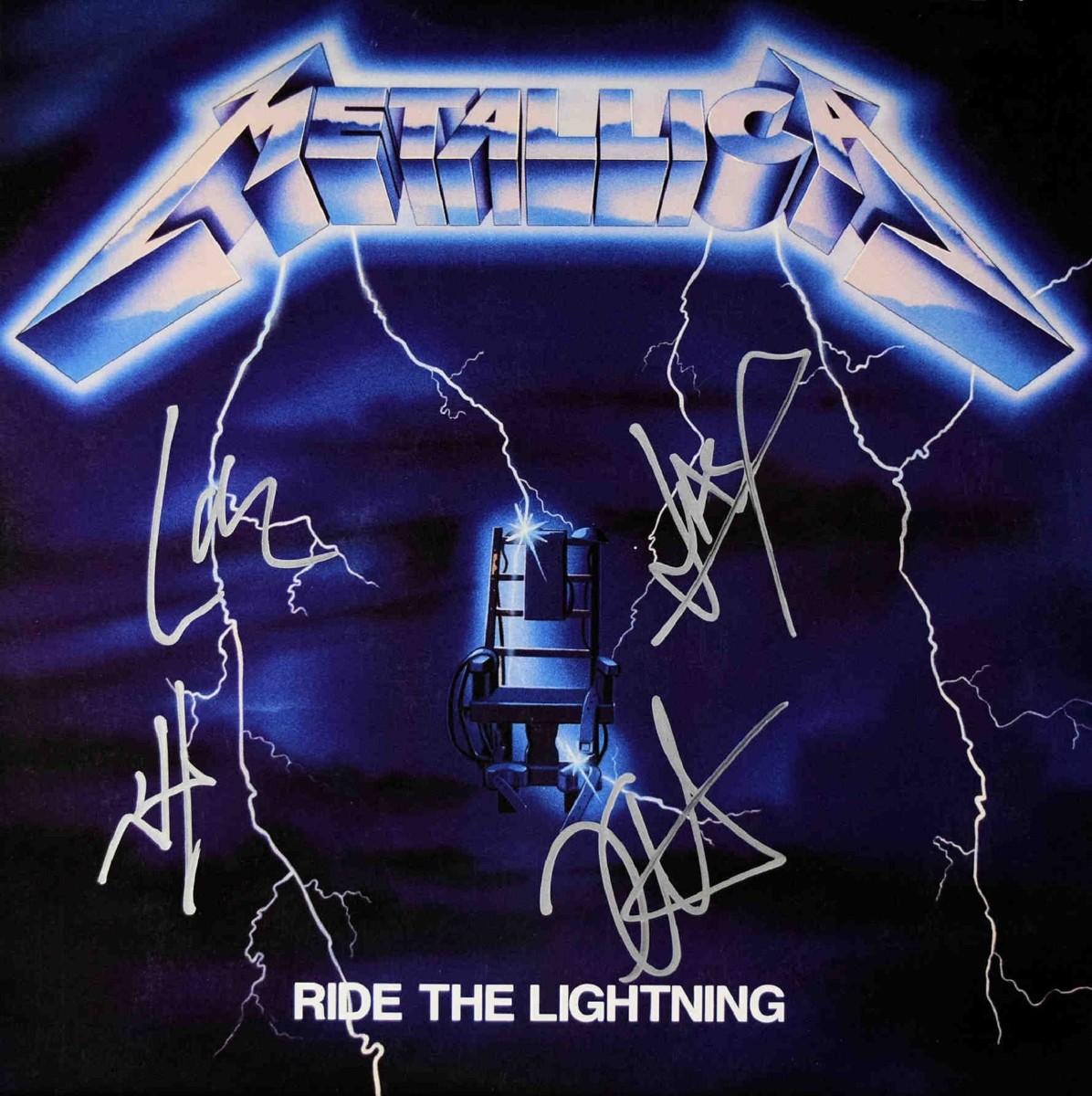 Metallica signed Ride The Lightning album | EstateSales.org