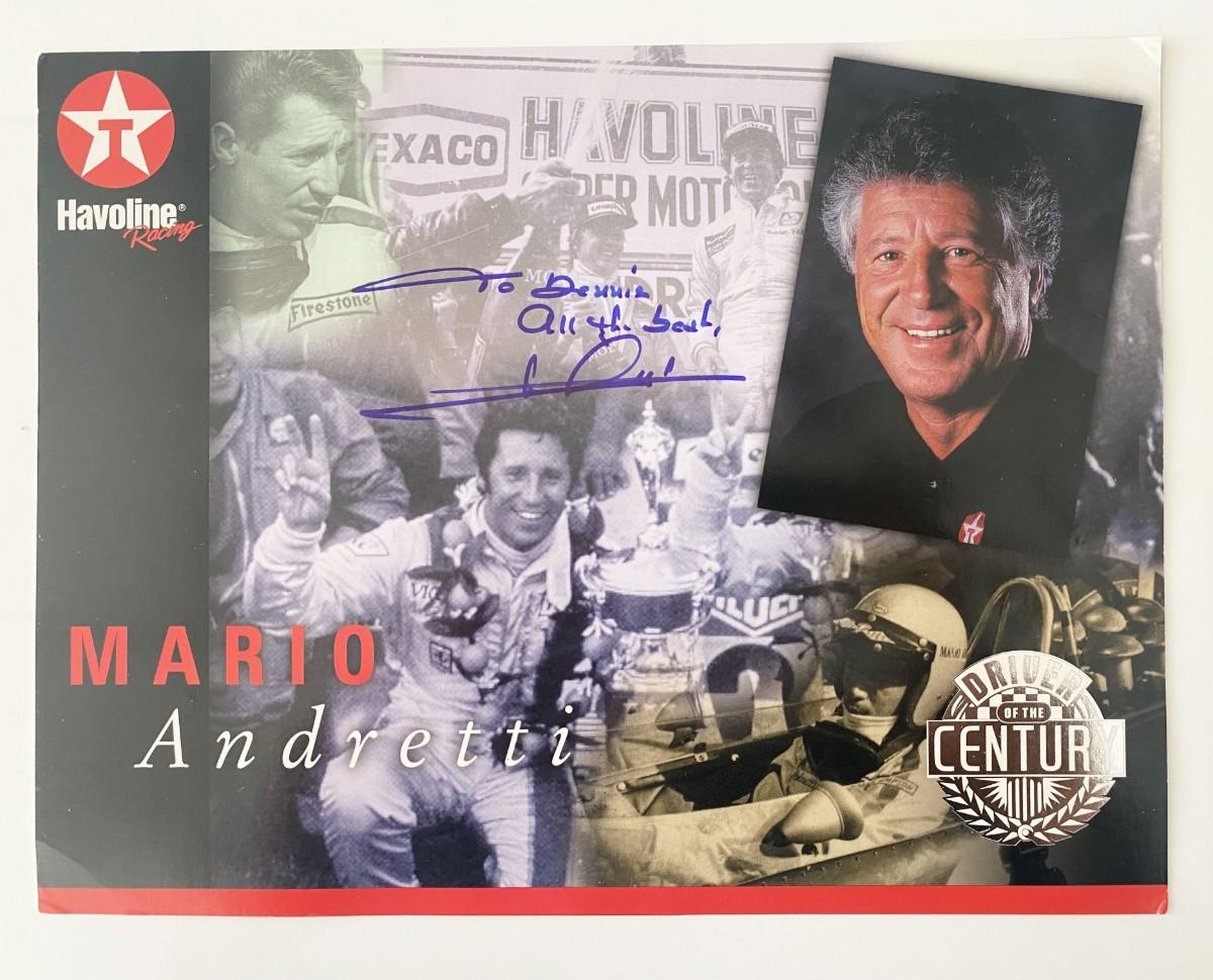 Mario Andretti signed postcard | EstateSales.org