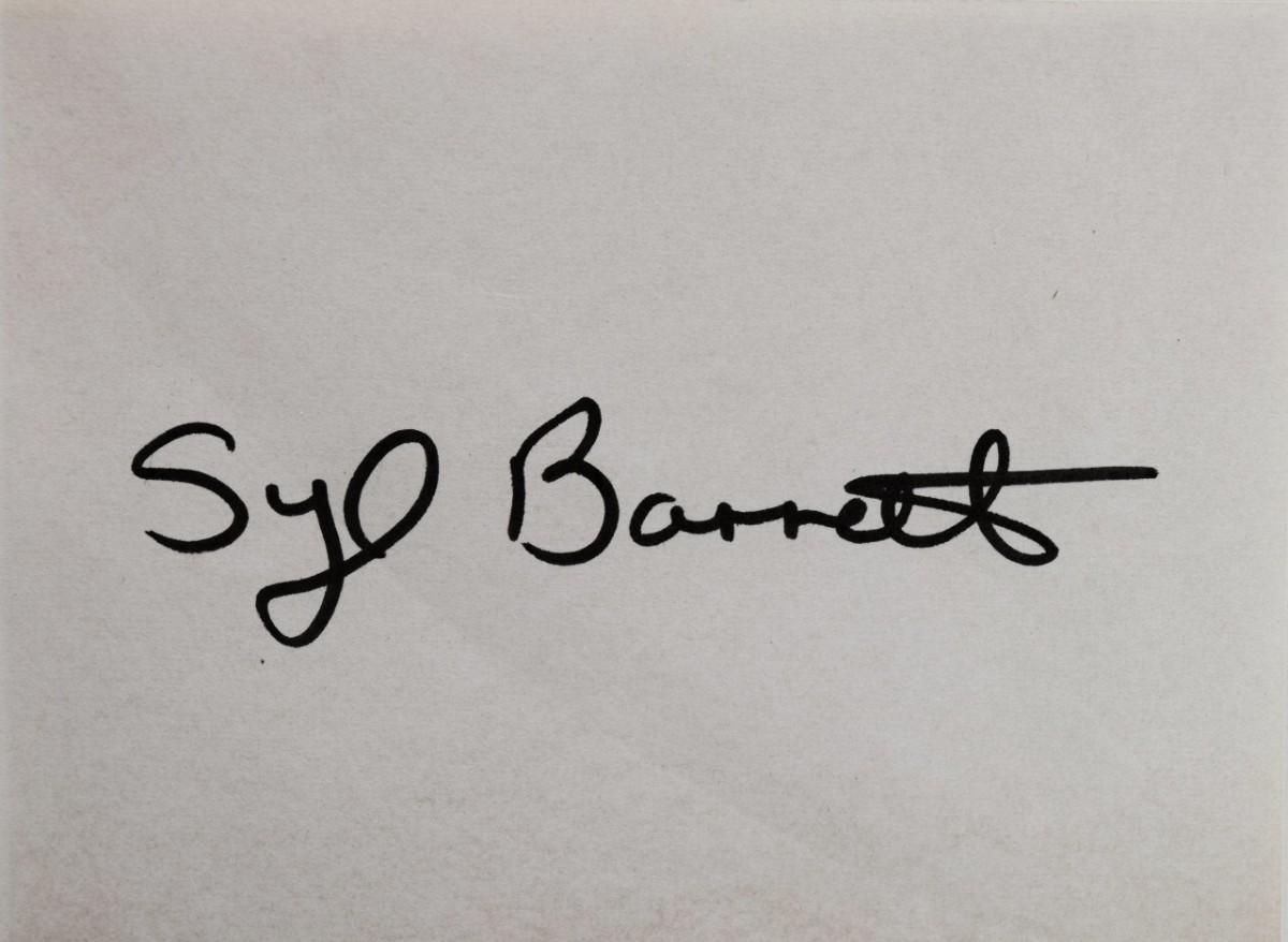Pink Floyds Syd Barrett signed slip | EstateSales.org