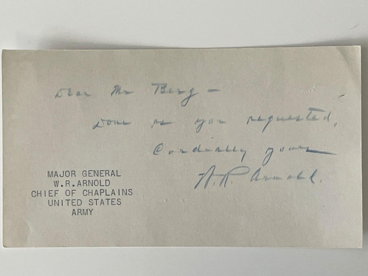 Army General W.R. Arnold signed cover | EstateSales.org