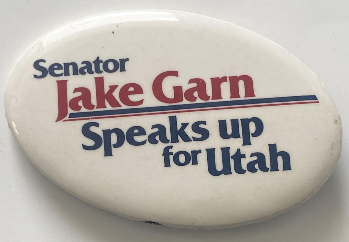 Senator Jake Garn campaign pin | EstateSales.org