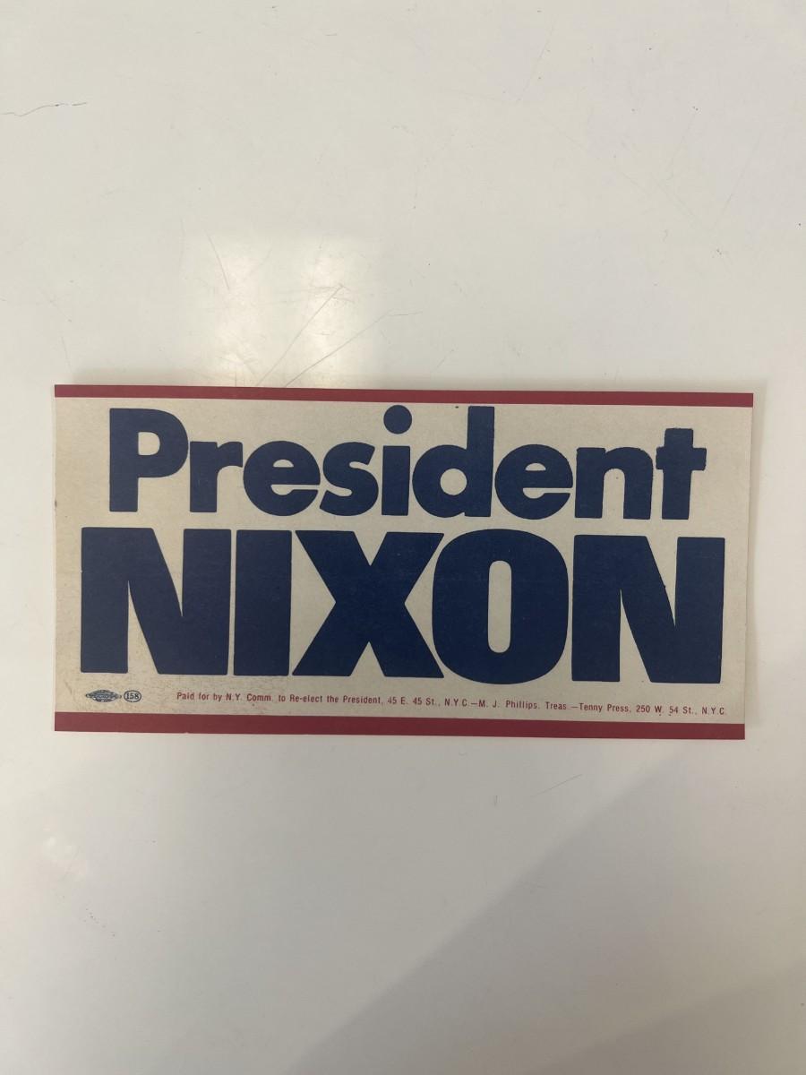 Richard Nixon presidential campaign sticker | EstateSales.org