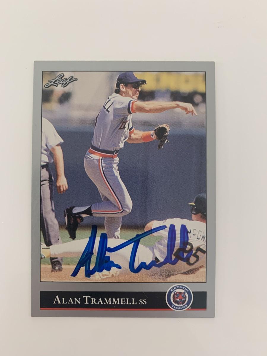 Alan Trammell signed baseball card | EstateSales.org