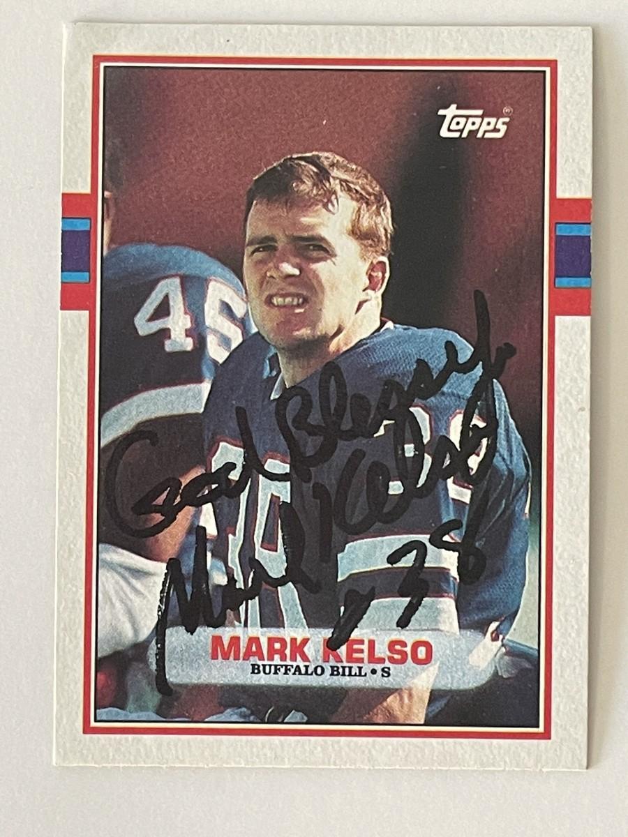 Buffalo Bills Mark Kelso 1989 Topps #56 signed card | EstateSales.org