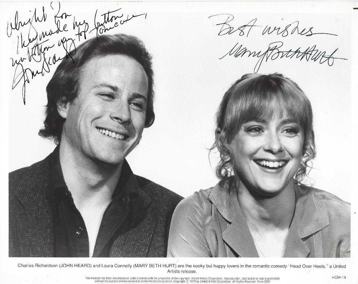 Head Over Heels John Heard and Mary Beth Hurt signed movie photo ...