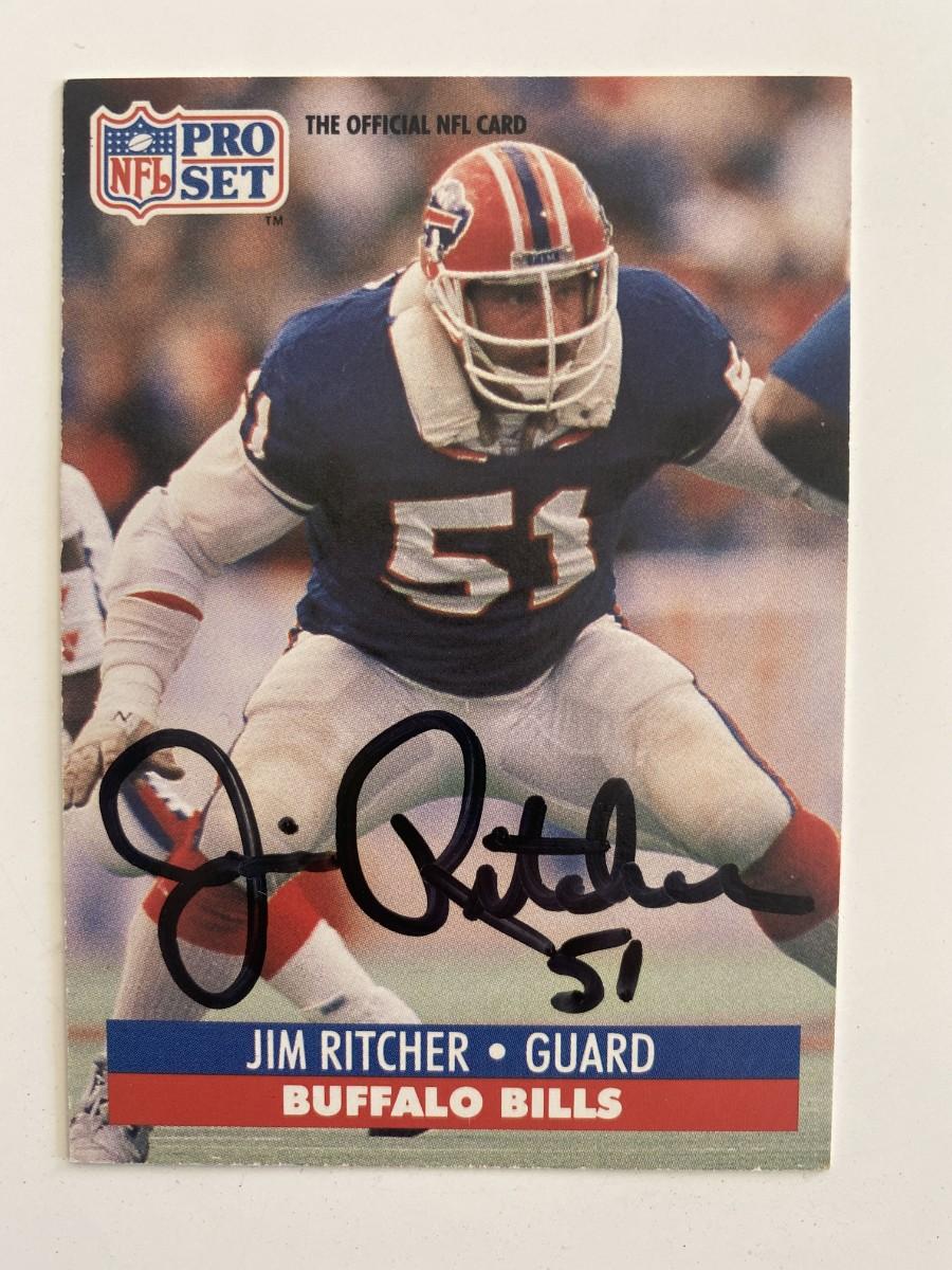 Buffalo Bills Jim Ritcher 1991 NFL #82 signed trading card ...