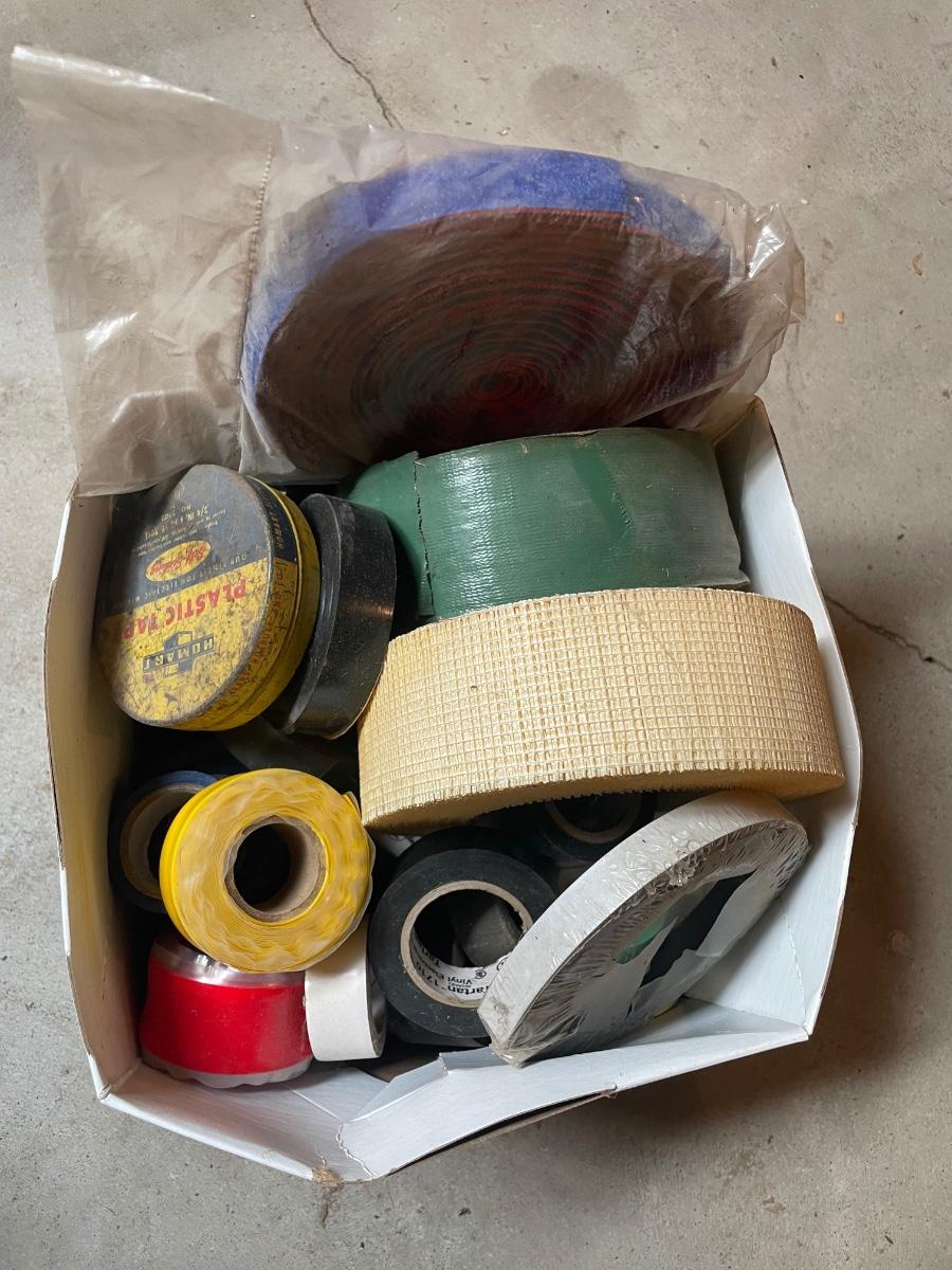 Box of assorted tape | EstateSales.org
