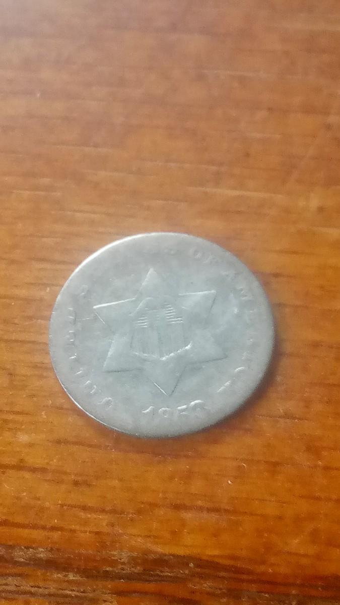 LOT 43 OLD SILVER THREE CENT COIN | EstateSales.org