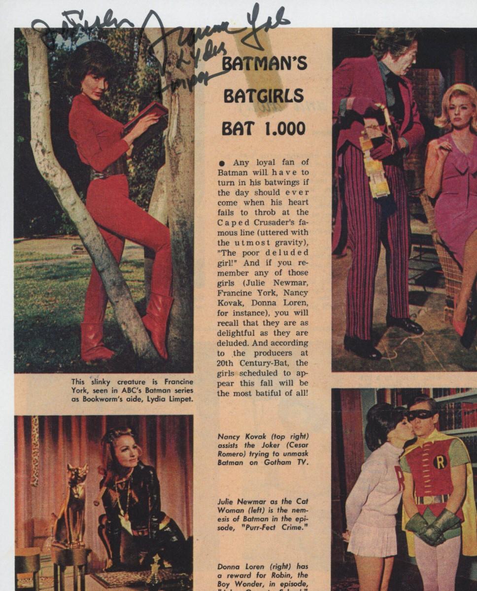 Francine York signed magazine page | EstateSales.org