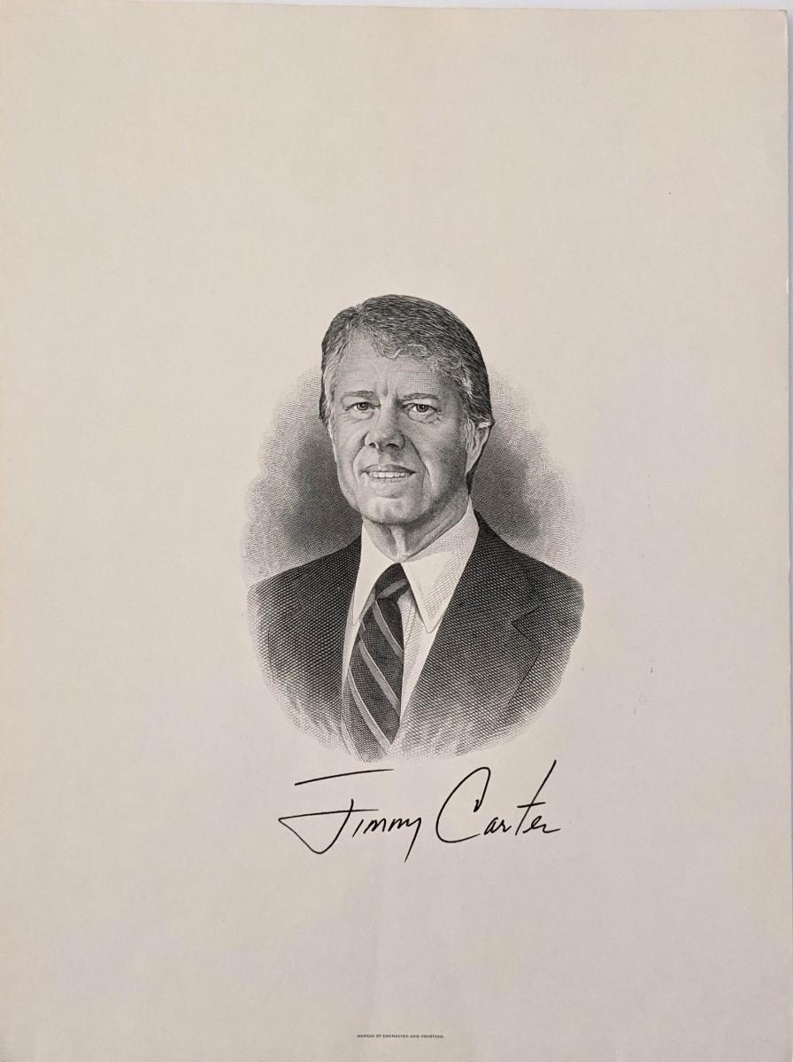 Jimmy Carter Signed Engraving | EstateSales.org