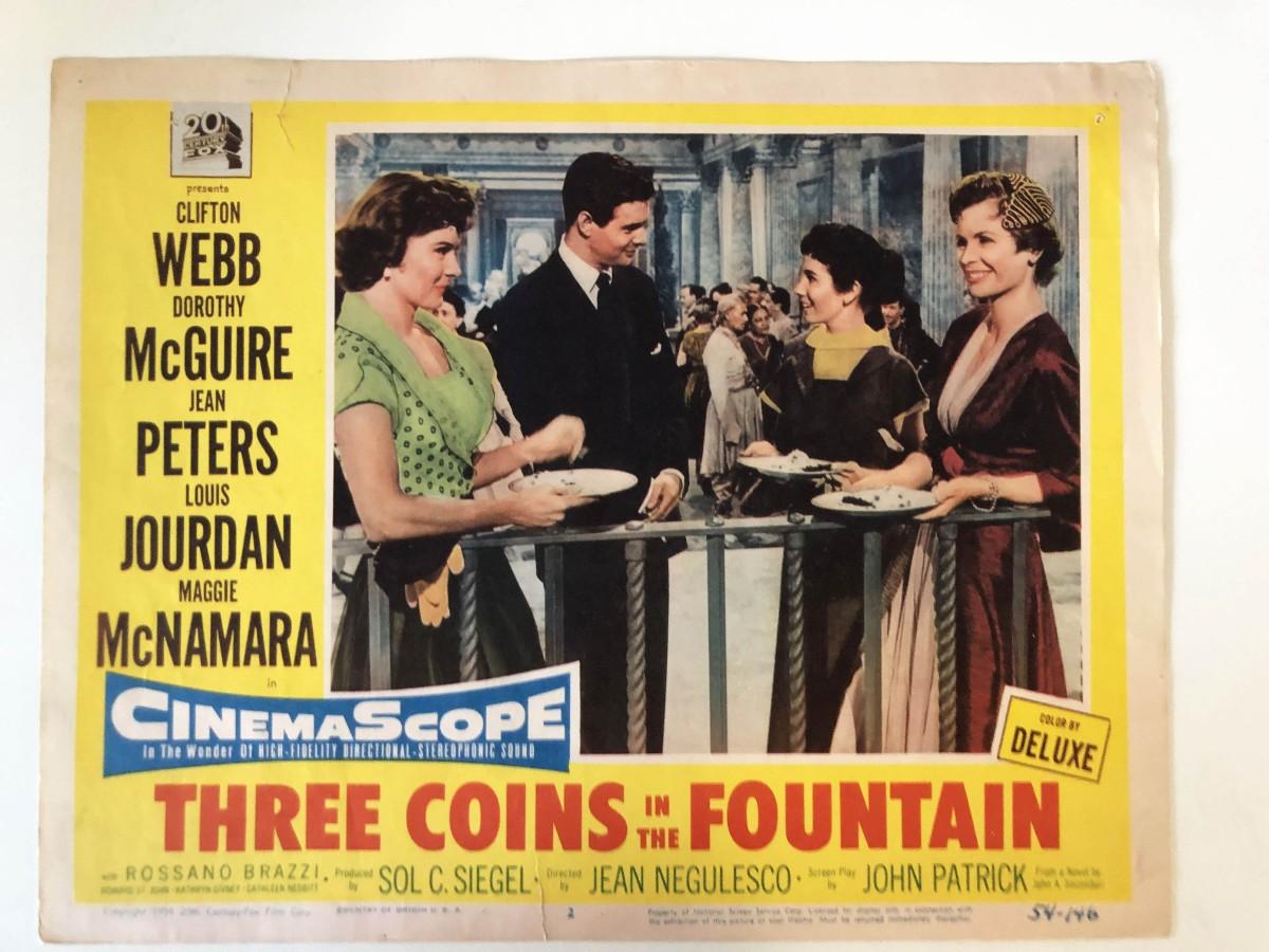 Three Coins in the Fountain original 1954 vintage lobby card ...