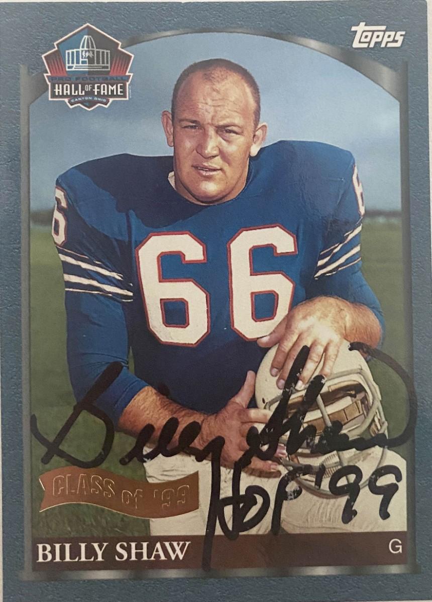 Buffalo Bills Billy Shaw signed 1999 Topps HOF Trading Card ...