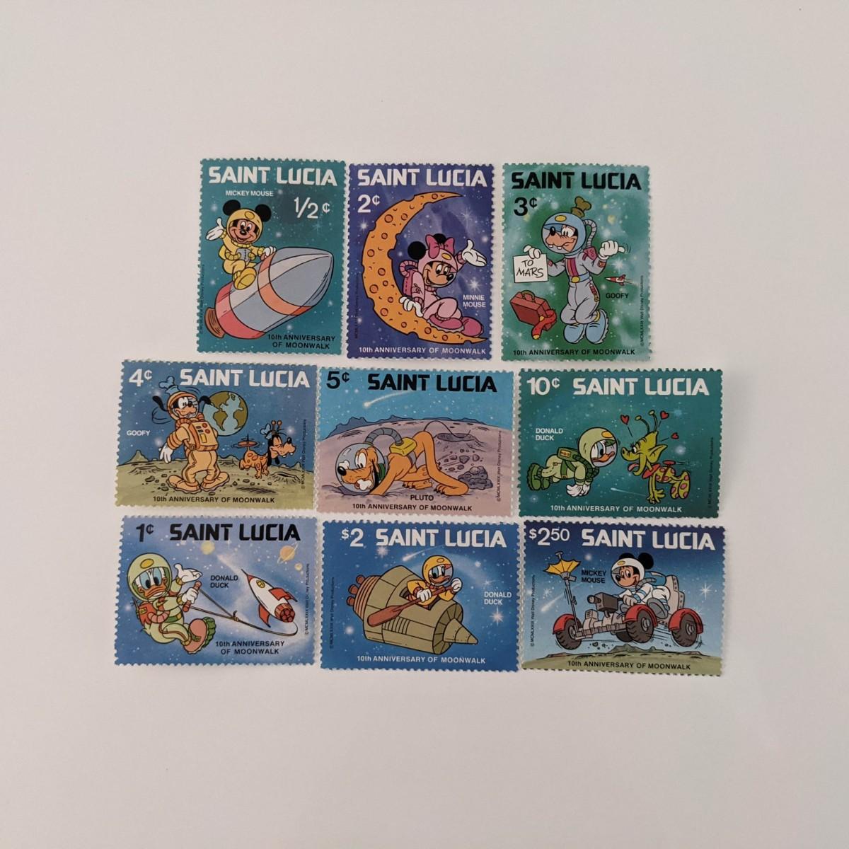 St. Lucia 1980 Disney Space Scenes Stamp Set | EstateSales.org