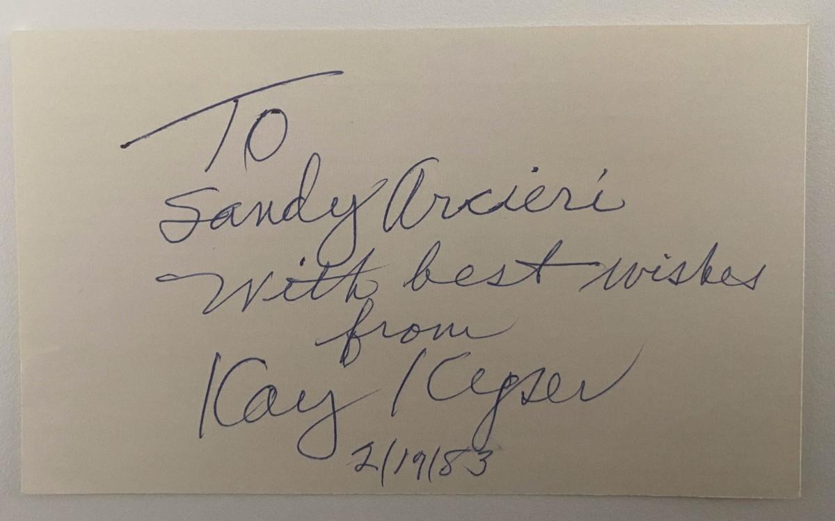 Bandleader Kay Kyser signed note | EstateSales.org