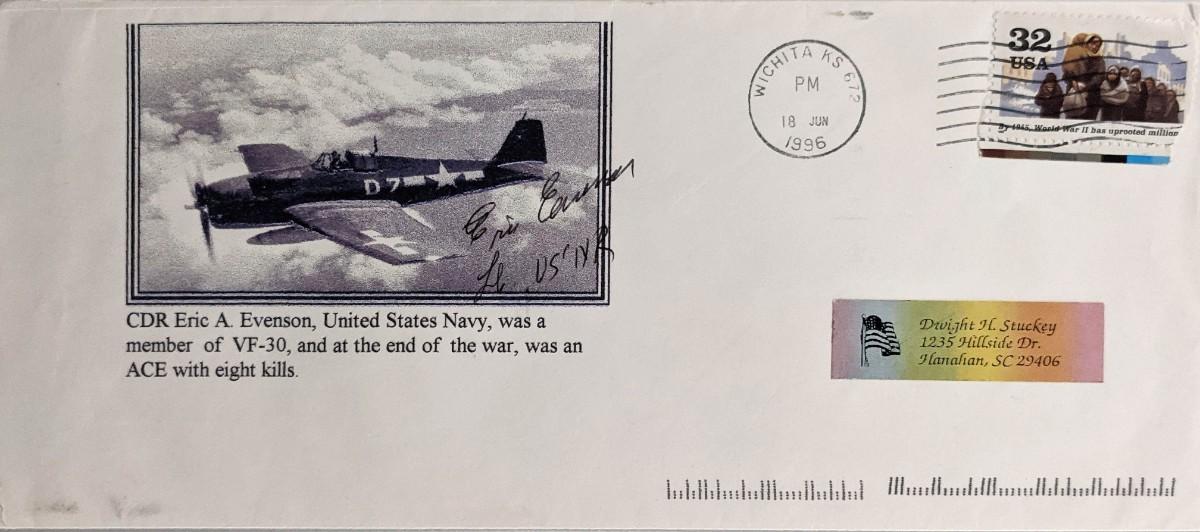 WWII US Navy Cdr Eric Evenson signed cover 1996 | EstateSales.org