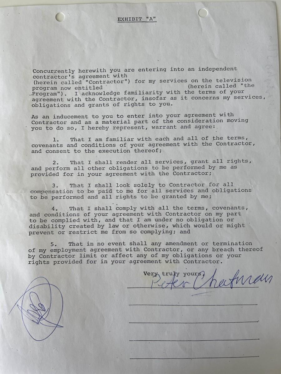 Peter Chapman signed contract | EstateSales.org