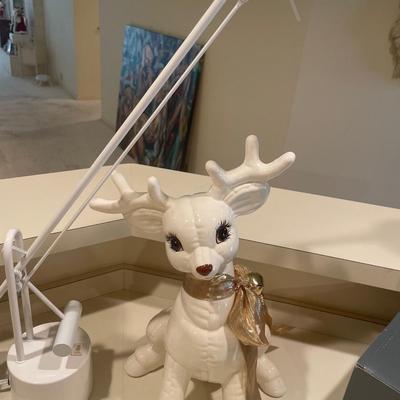 Large ceramic deer with desk lamp | EstateSales.org