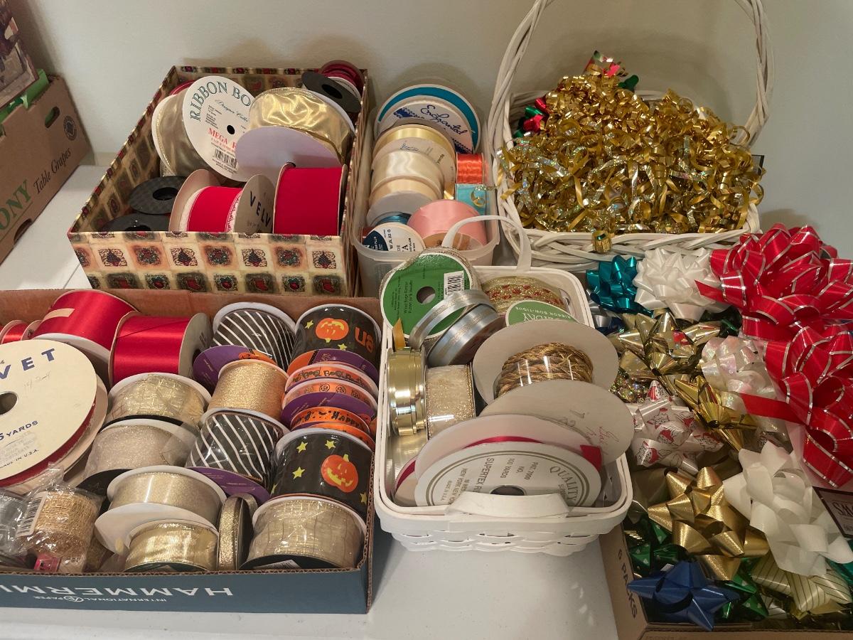Large lot of bows and ribbon | EstateSales.org