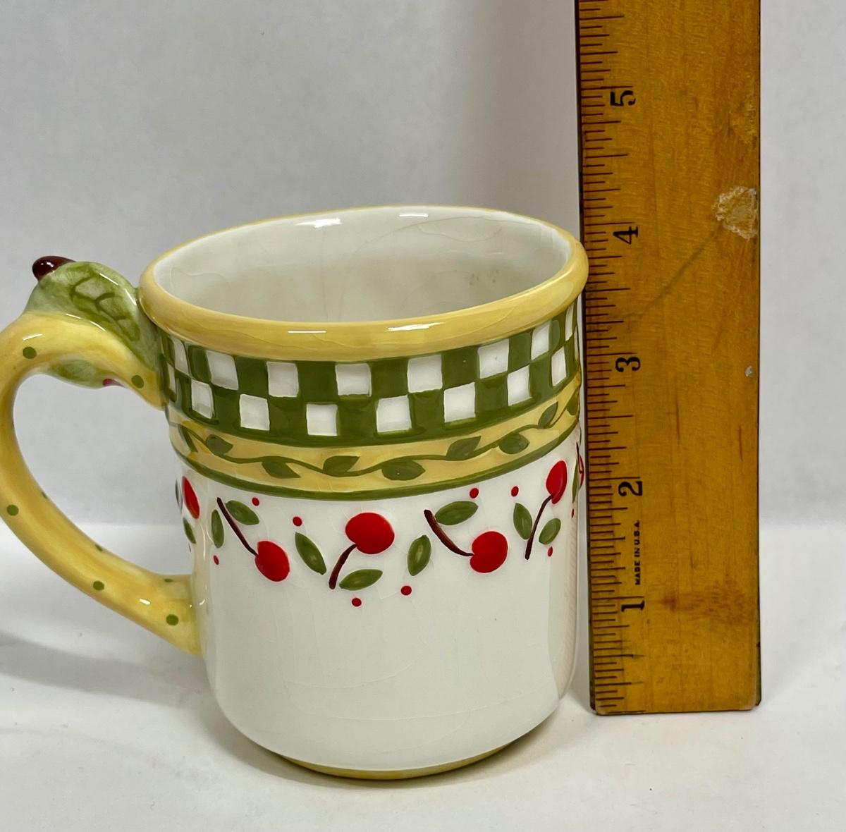 1998 Mary Engelbreit Enesco Coffee Cup / Mug Cherries | EstateSales.org
