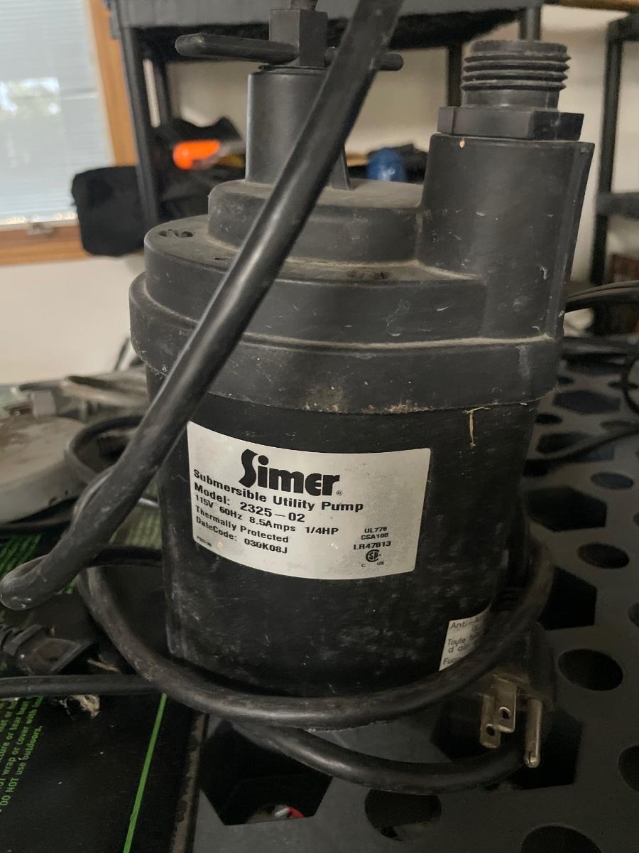 Simer utility pump | EstateSales.org