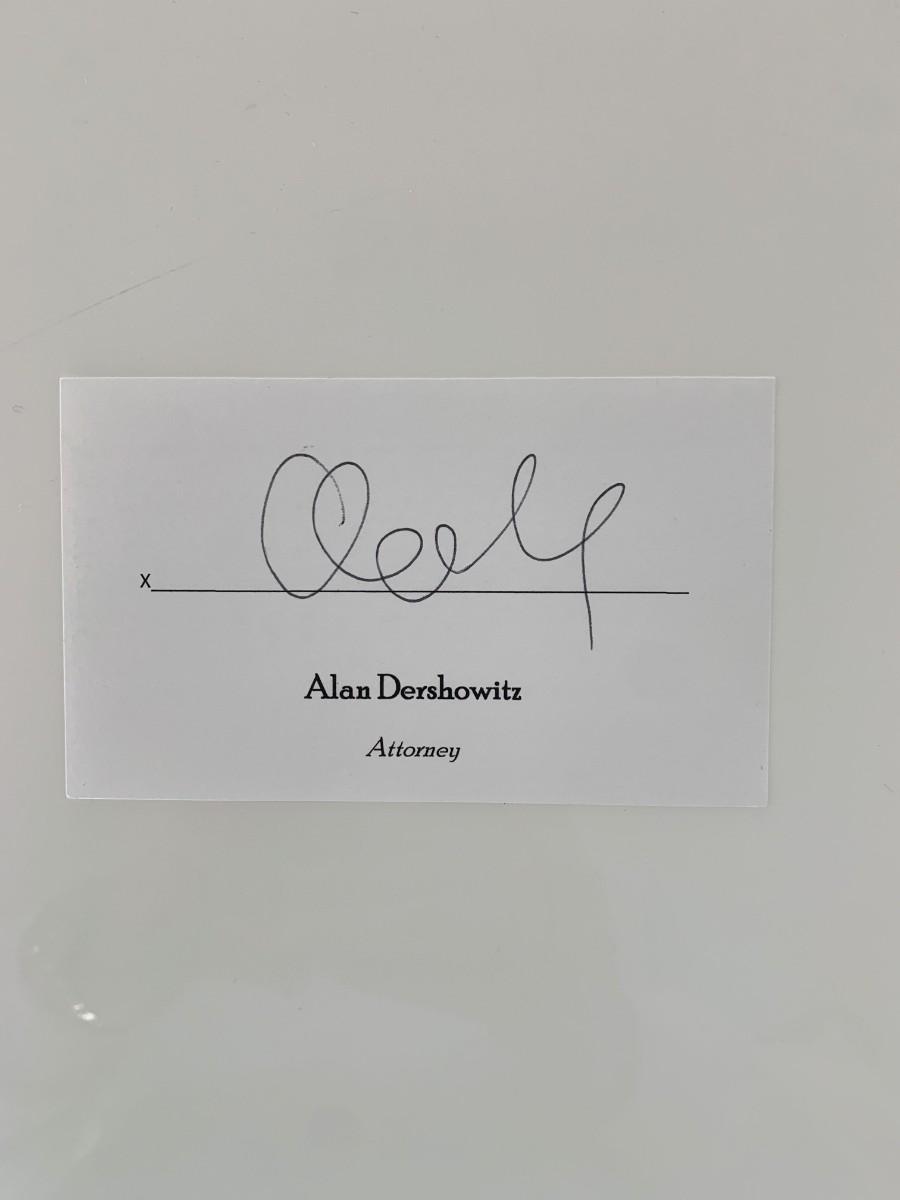 Dream Team Lawyer Alan Dershowitz original signature | EstateSales.org