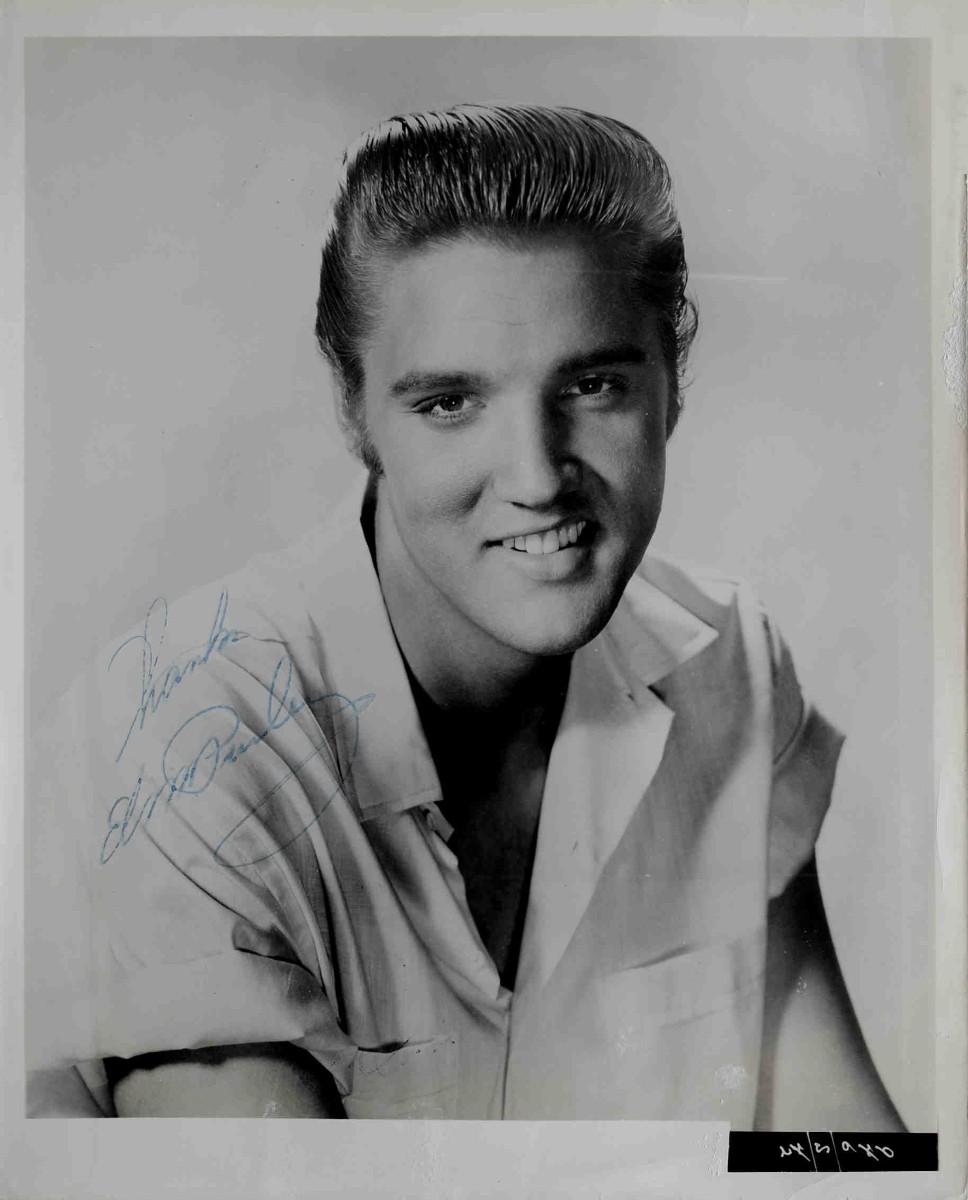 Elvis Presley signed promo photo menu | EstateSales.org