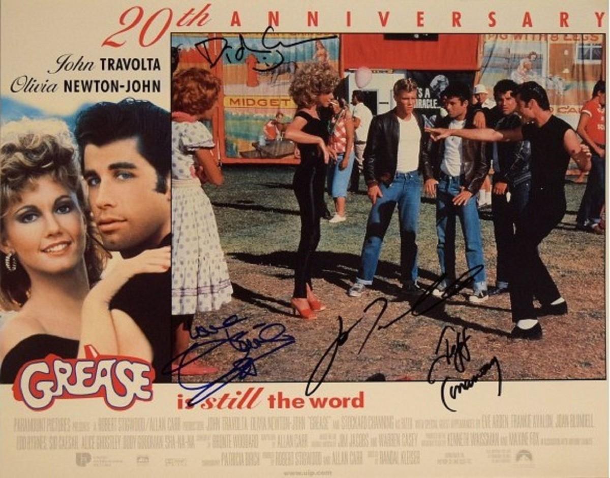 20th anniversary Grease original cast signed lobby card | EstateSales.org