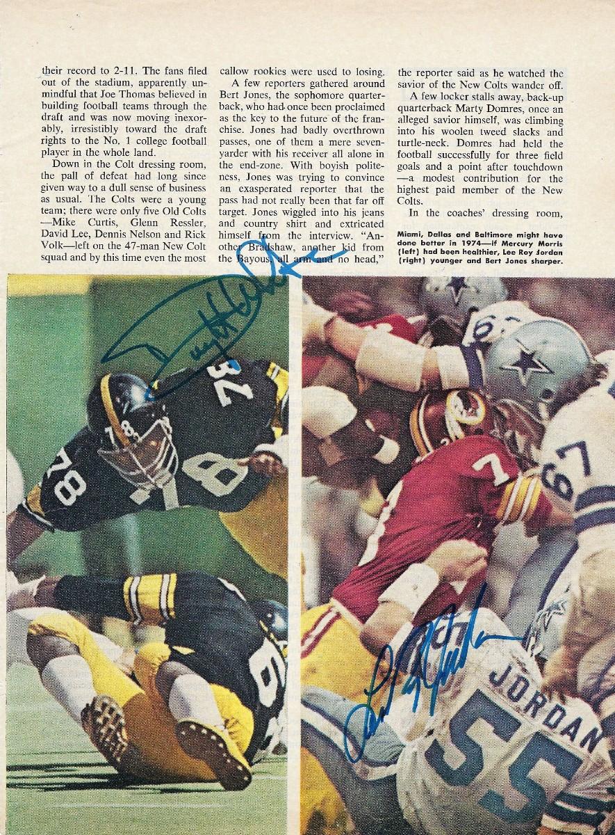 Dwight White and Lee Roy Jordan signed magazine photo | EstateSales.org