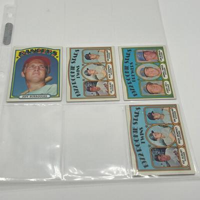 LOT 161: 1972 Topps Rookie Cards: (2) Rick Dempsey, Jeff Burroughs and ...