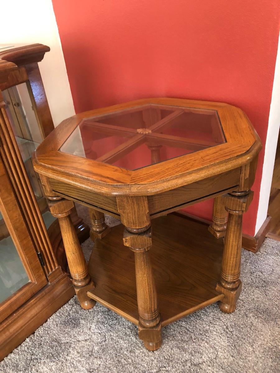 Glass top end table | EstateSales.org