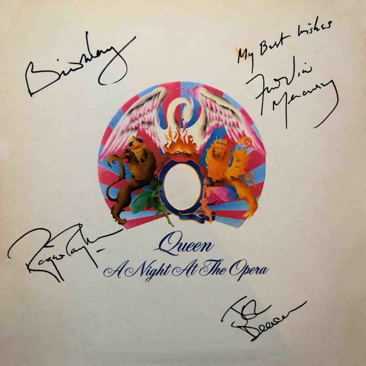 Queen signed A Night At The Opera album | EstateSales.org