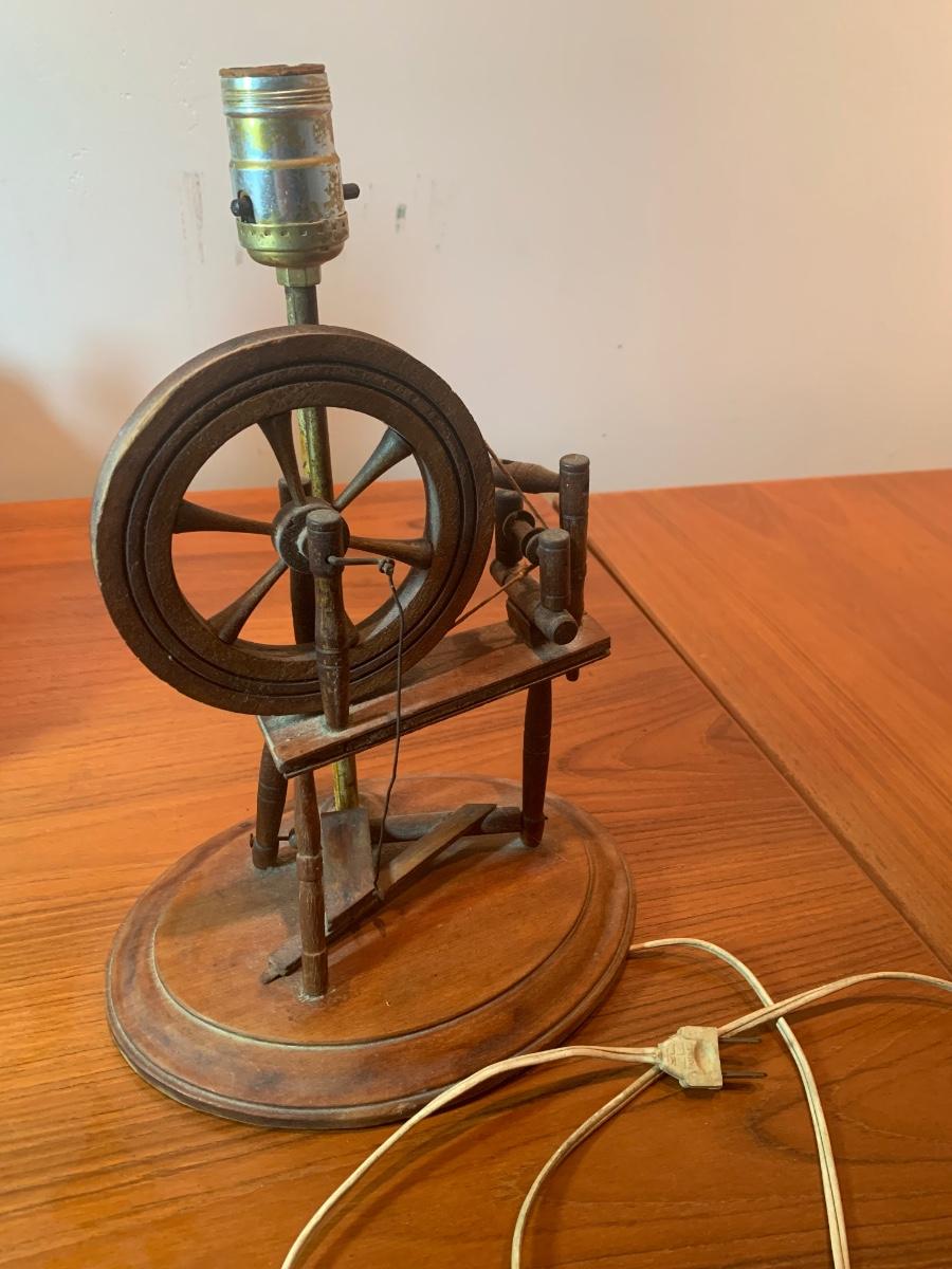 Hand Made Spinning Wheel Lamp