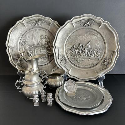 LOT 163: Pewter Collection: Worcester Pewter Birth of a Nation 10 ...