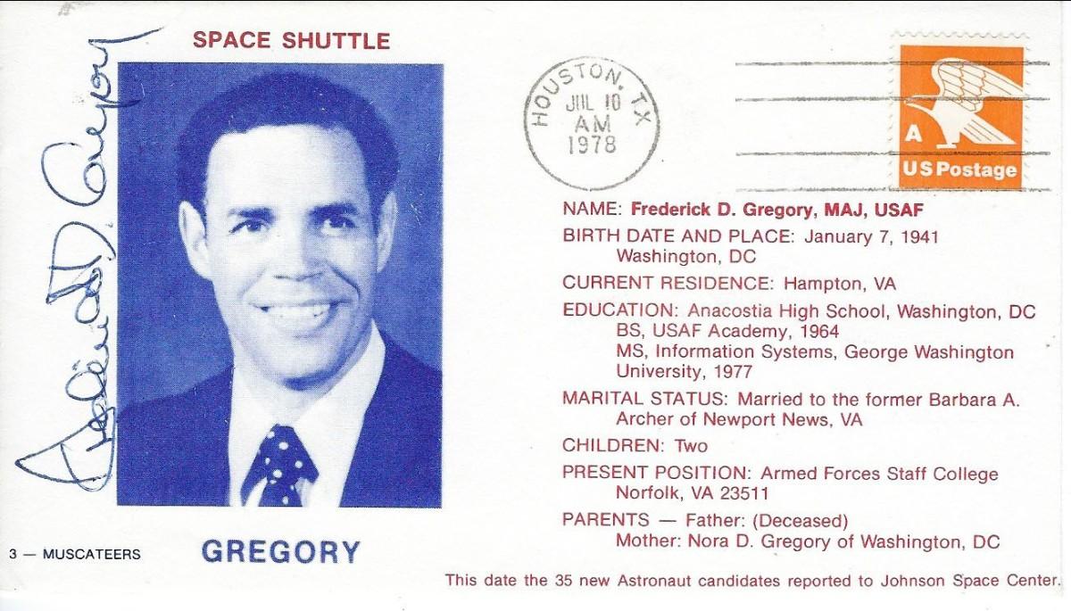 Frederick Gregory signed 1978 Space Shuttle commemorative First Day ...