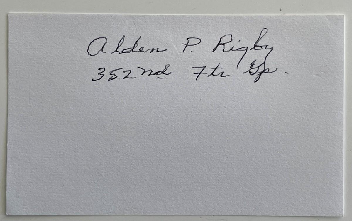 WW2 pilot Alden P. Rigby signature cut | EstateSales.org
