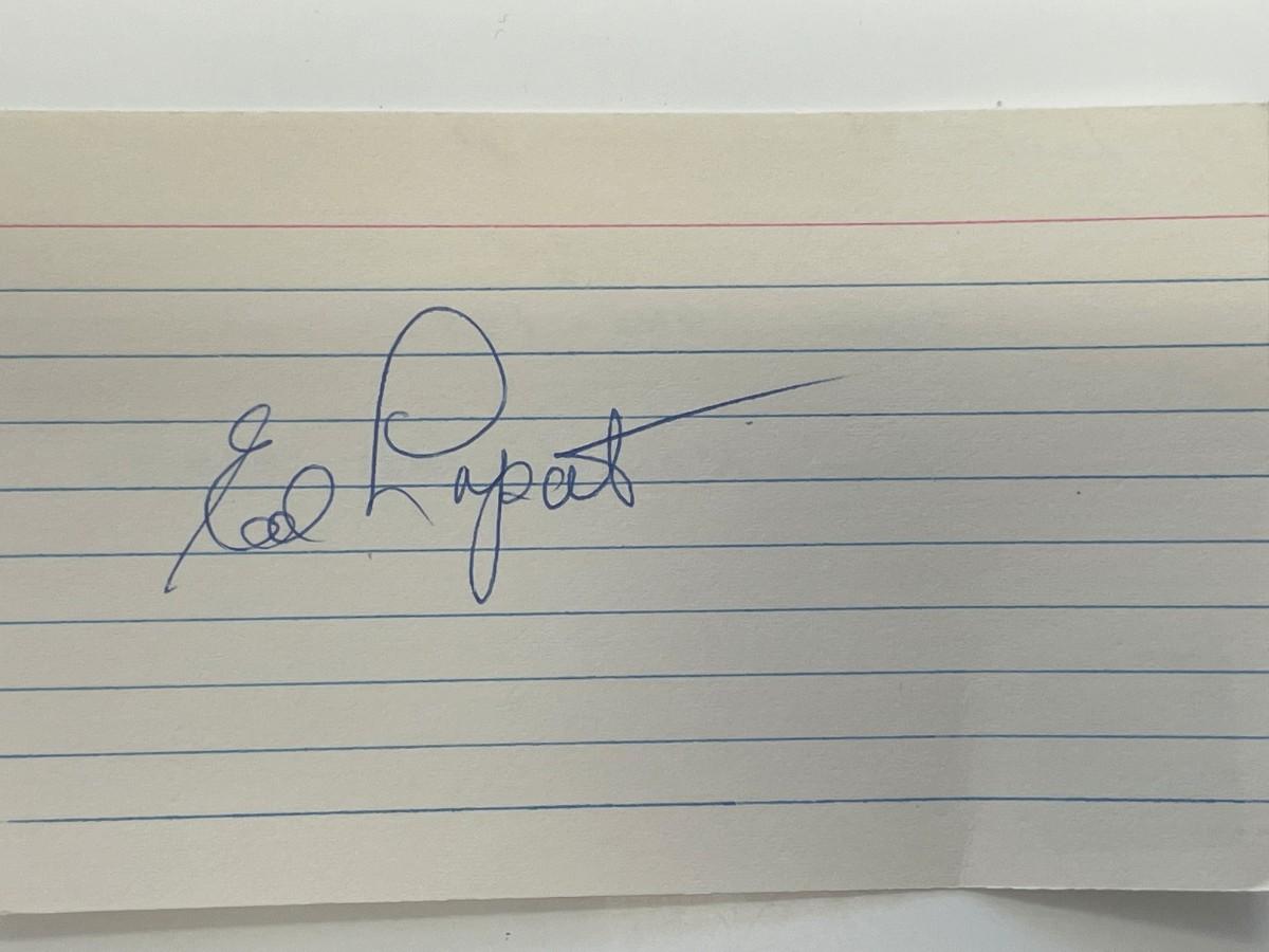 Ed Lopat autograph note | EstateSales.org