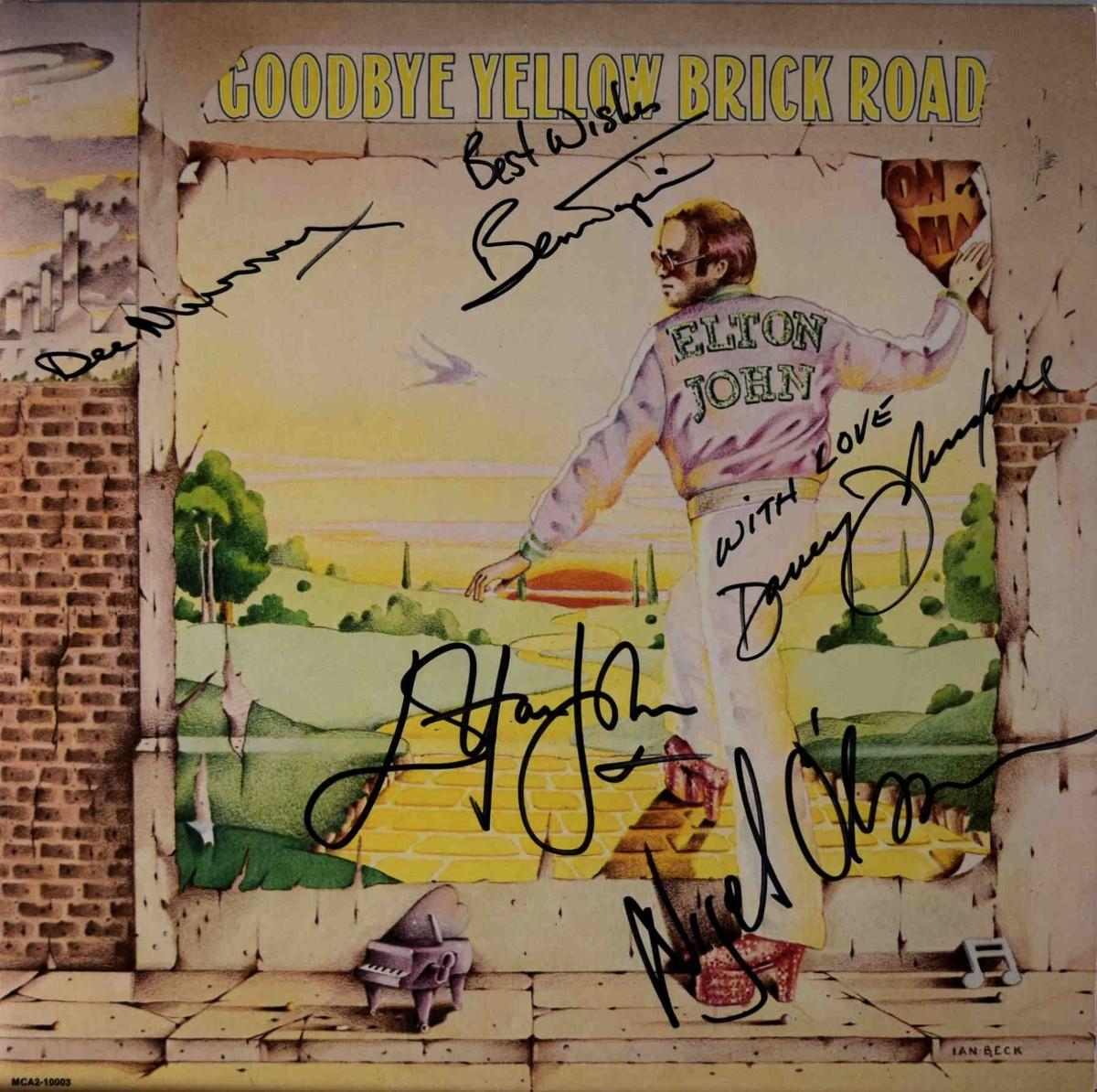 Elton John signed Goodbye Yellow Brick Road album | EstateSales.org