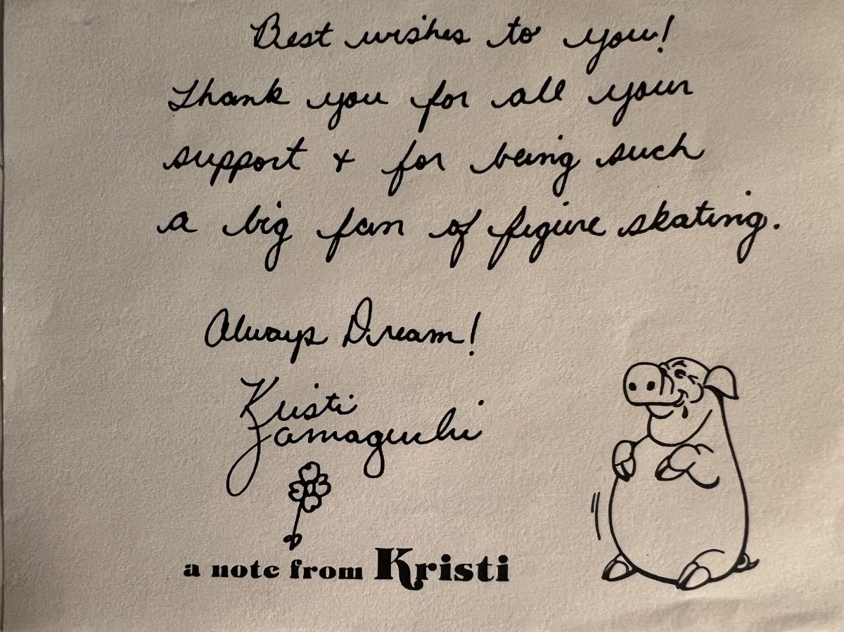 Kristi Yamaguchi handwritten/ signed letter | EstateSales.org